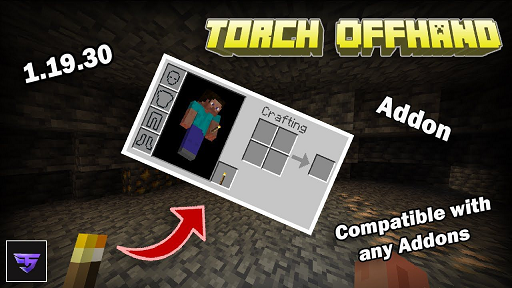 Torch OffHand Addon (1.21) – MCPE/Bedrock Mods New 2024